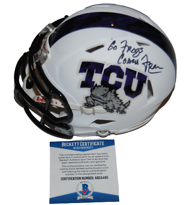 DENNIS FRANCHIONE signed (TCU HORNED FROGS) mini football helmet ...