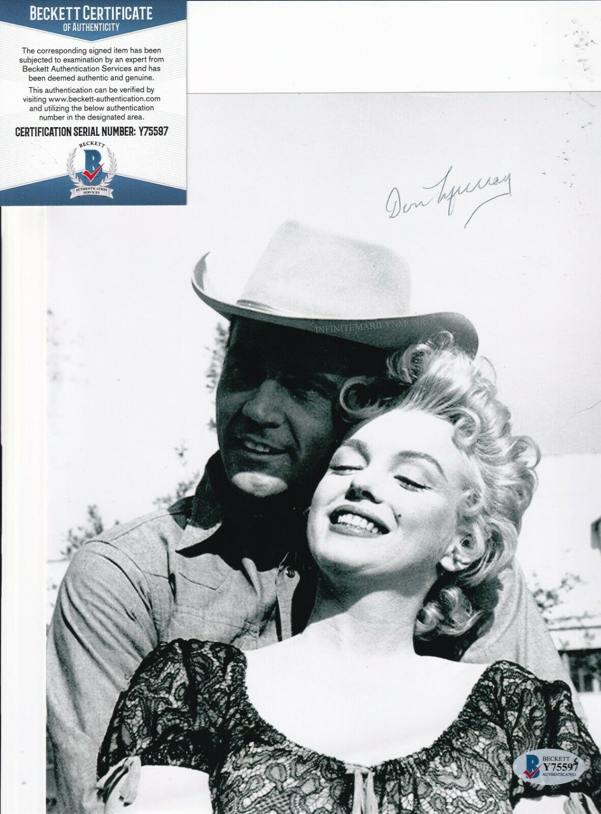 DON MURRAY signed (CONQUEST OF THE PLANET OF THE APES) 8X10 BECKETT BAS ...