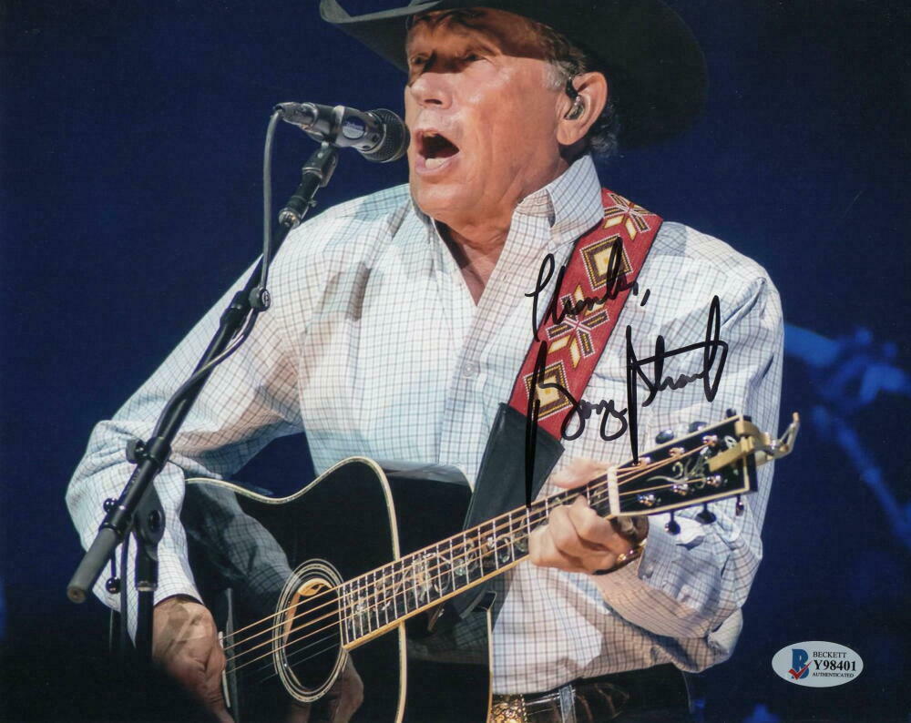 GEORGE STRAIT SIGNED AUTOGRAPH 8x10 PHOTO - KING OF COUNTRY, BLUE CLEAR ...