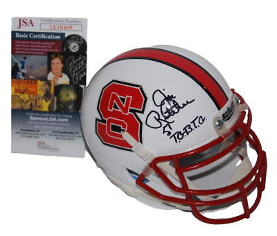 JIM RITCHER signed (NC STATE WOLFPACK) BILLS mini football helmet JSA ...