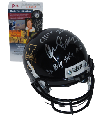JOHN FRIESZ signed (IDAHO VANDALS) BIG SKY MVP mini football helmet JSA ...