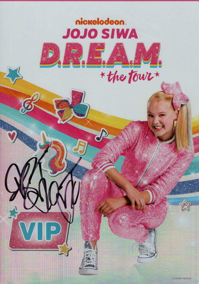 JOJO SIWA SIGNED AUTOGRAPH D.R.E.A.M. DREAM TOUR VIP POSTER D ...