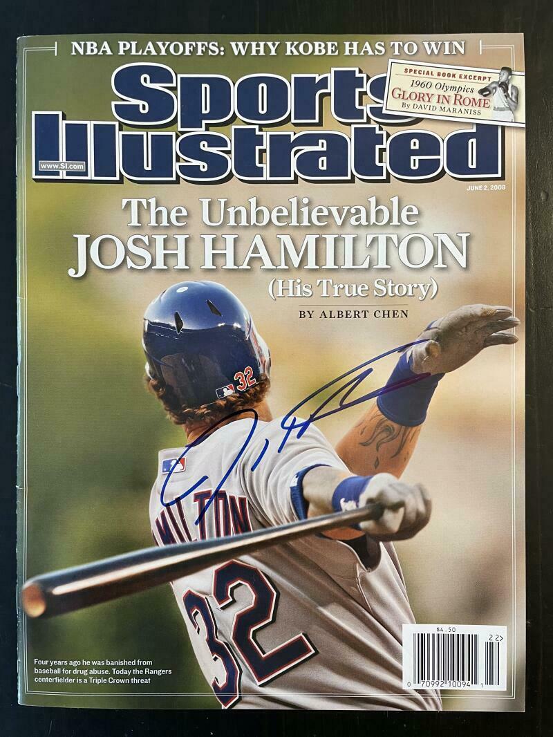 JOSH HAMILTON SIGNED AUTOGRAPH SPORTS ILLUSTRATED MAGAZINE - NO LABEL ...