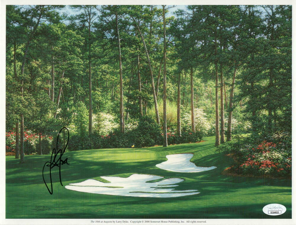 JUSTIN ROSE SIGNED AUTOGRAPH AUGUSTA NATIONAL LARRY DYKE LITHOGRAPH ...
