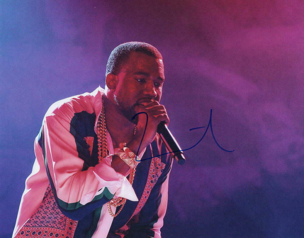KANYE WEST SIGNED AUTOGRAPH 11X14 PHOTO - COLLEGE DROPOUT GRADUATION ...
