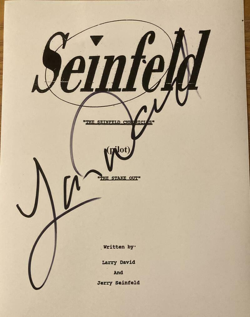 LARRY DAVID SIGNED AUTOGRAPH - "SEINFELD" WRITER FULL RARE SHOW PILOT ...