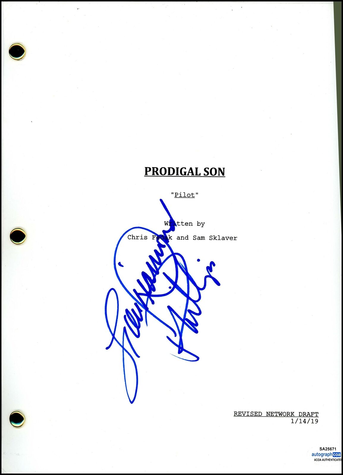 Lou Diamond Phillips "Prodigal Son" AUTOGRAPH Signed Pilot Episode ...