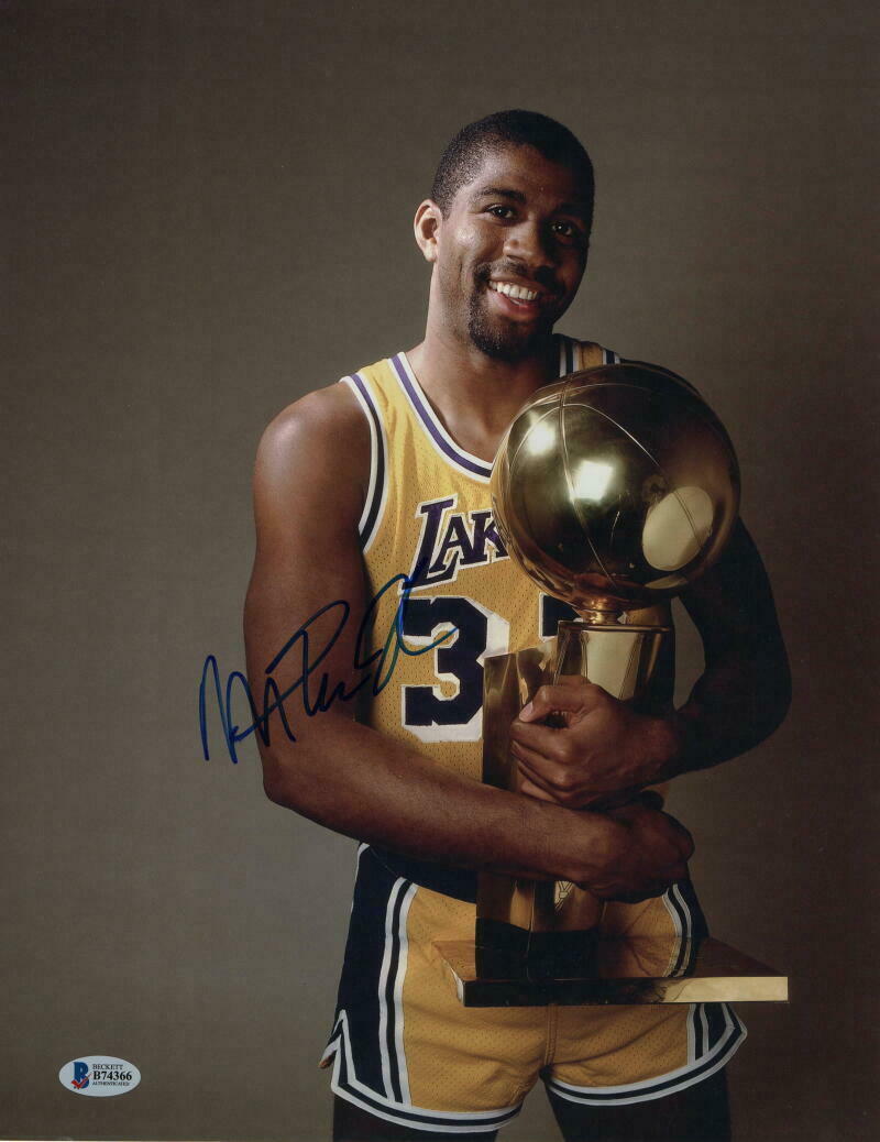 MAGIC JOHNSON SIGNED AUTOGRAPH 11x14 PHOTO - LOS ANGELES LAKERS STAR W ...