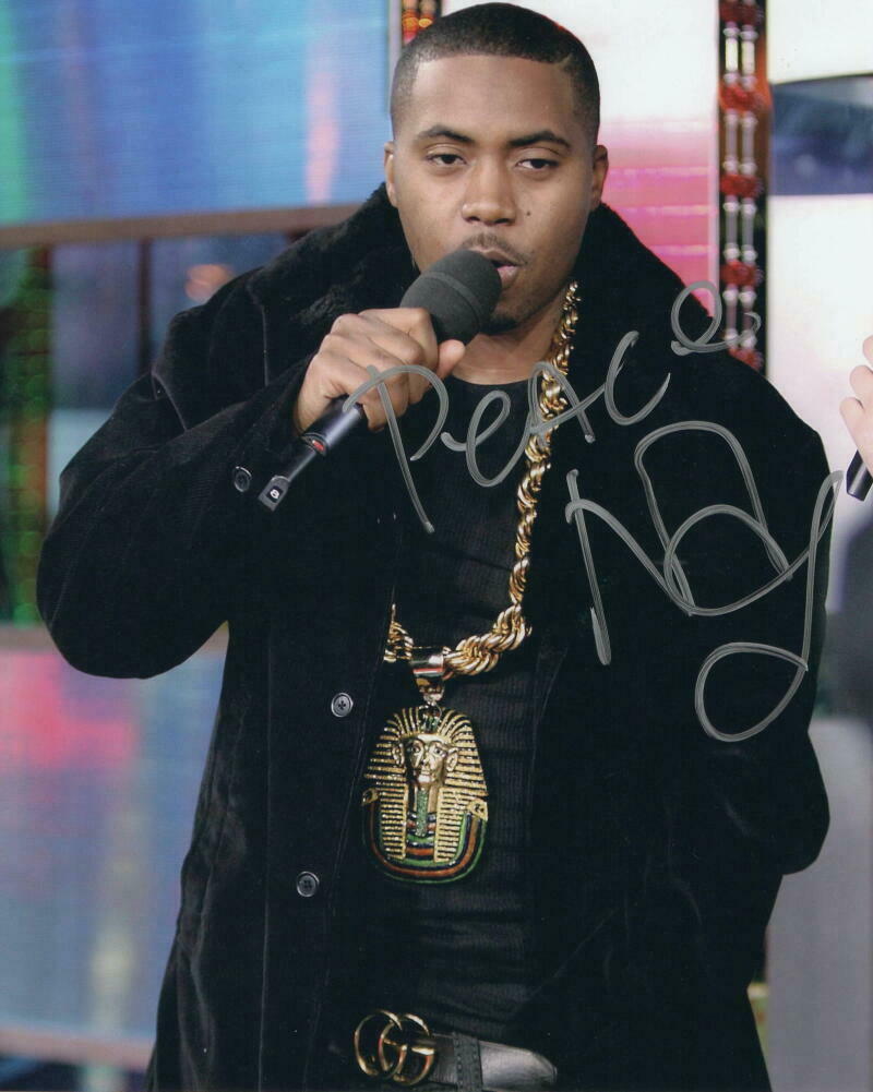 NAS SIGNED AUTOGRAPH 8x10 PHOTO - RAP LEGEND, ILLMATIC, IT WAS WRITTEN ...