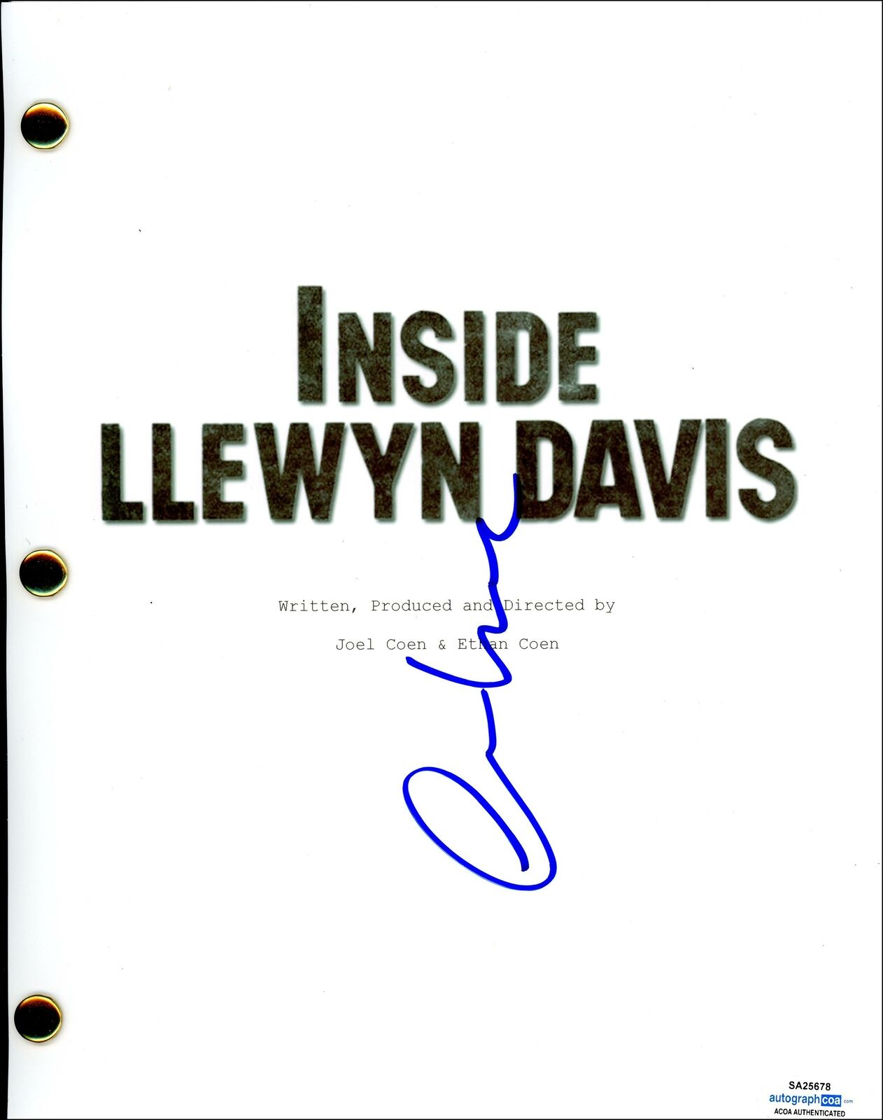 Oscar Isaac "Inside Llewyn Davis" AUTOGRAPH Signed Full Script ...