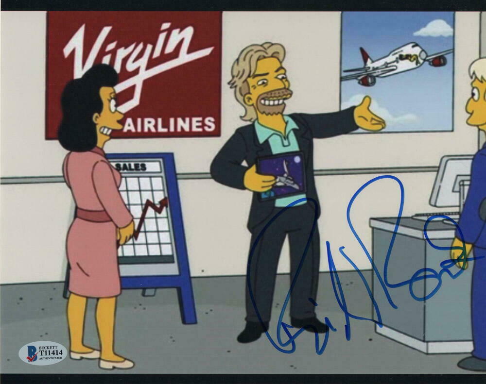 RICHARD BRANSON SIGNED AUTOGRAPH 8x10 PHOTO - VIRGIN GALACTIC SIMPSONS ...