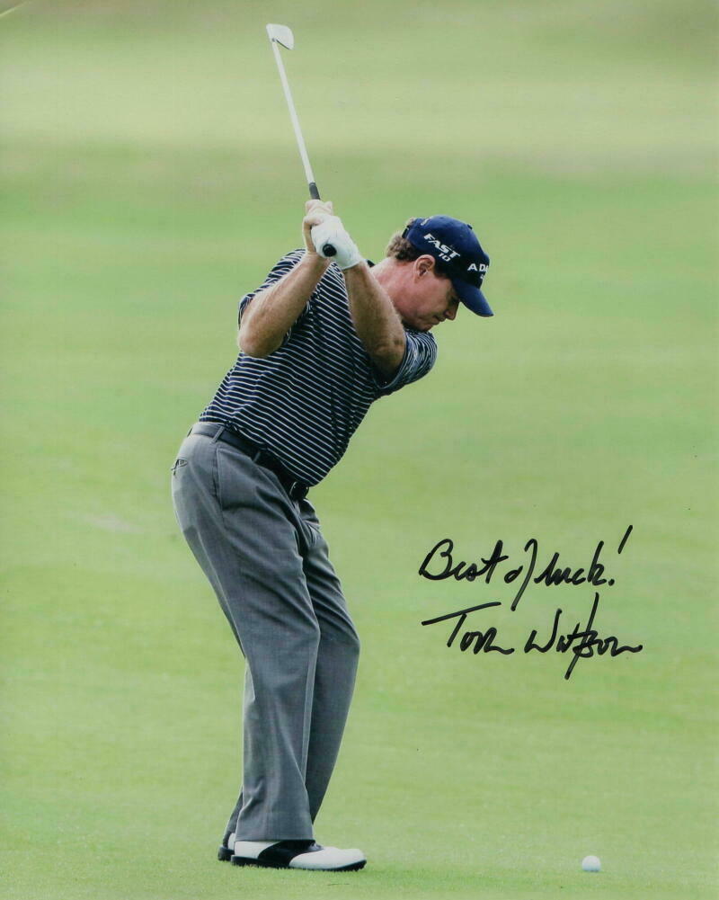 TOM WATSON SIGNED AUTOGRAPH 8X10 PHOTO - GOLF MASTERS & BRITISH OPEN ...
