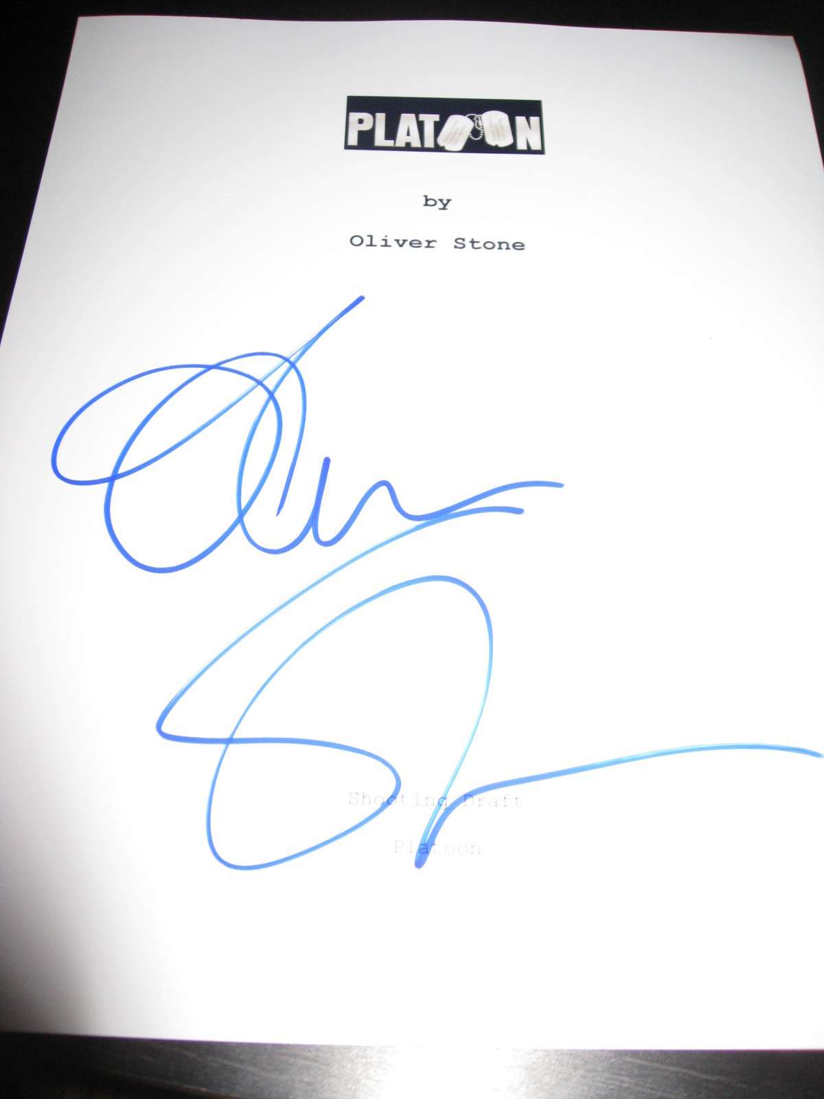 OLIVER STONE SIGNED AUTOGRAPH PLATOON SCRIPT MOVIE RARE OSCAR COA D ...