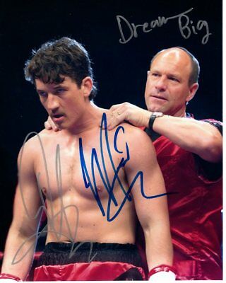 AARON ECKHART and MILES TELLER signed autographed BLEED FOR THIS photo ...