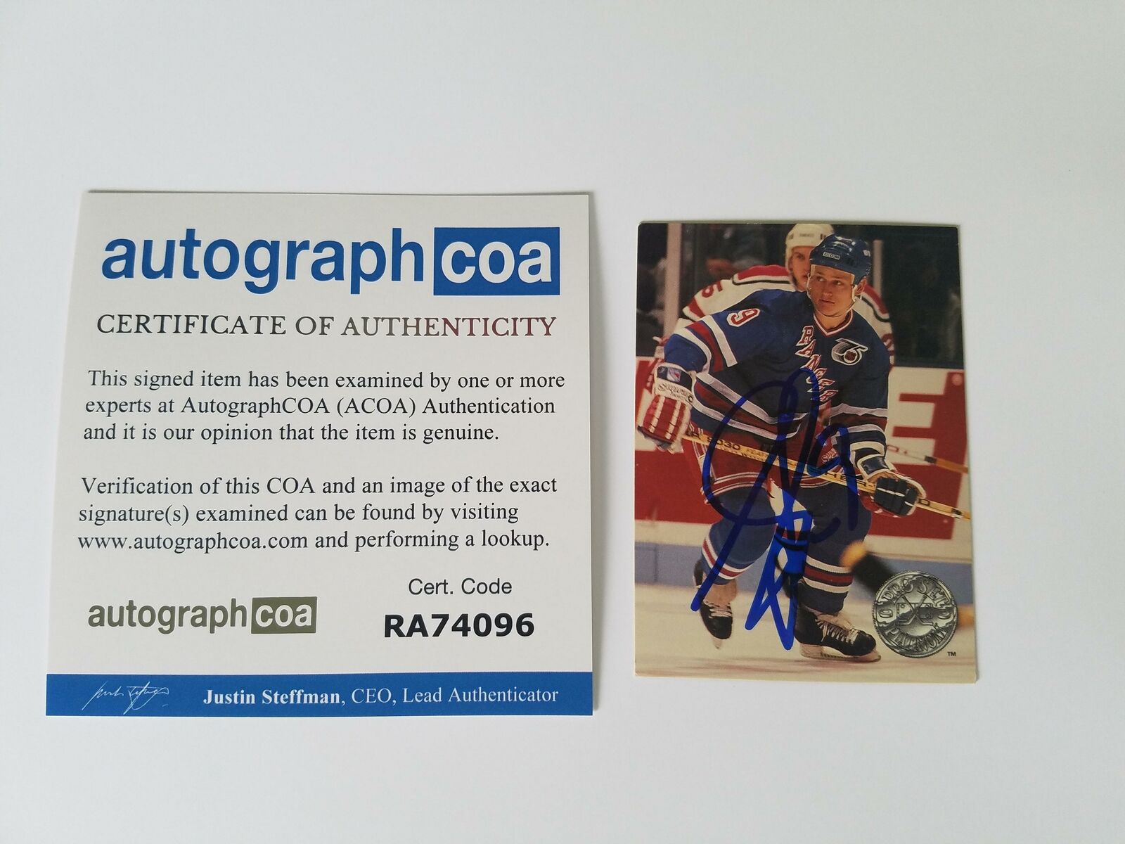 Adam Graves NY Rangers Autograph Signed Hockey Card Pro Set Platinum ...