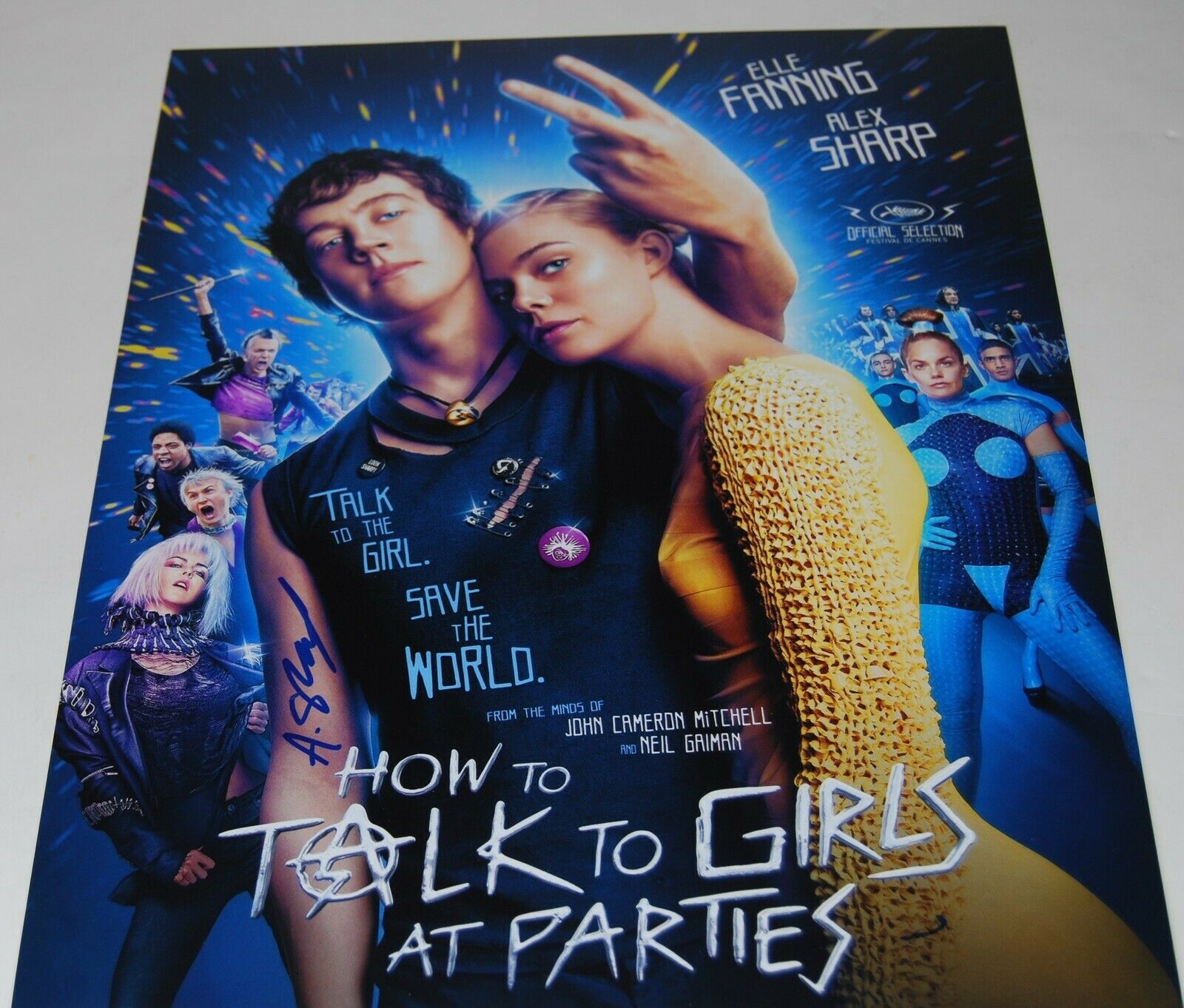 ALEX SHARP signed (HOW TO TALK TO GIRLS AT PARTIES) 11X14 movie photo W ...