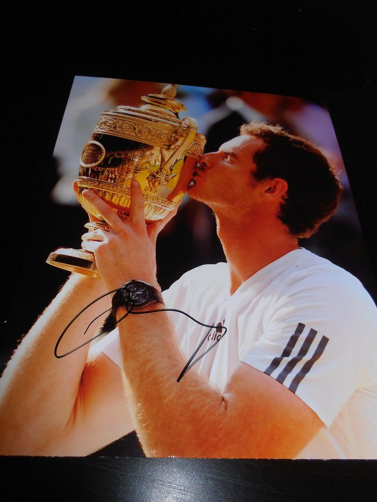 ANDY MURRAY SIGNED AUTOGRAPH 8x10 PHOTO WIMBLEDON TROPHY IN PERSON ...