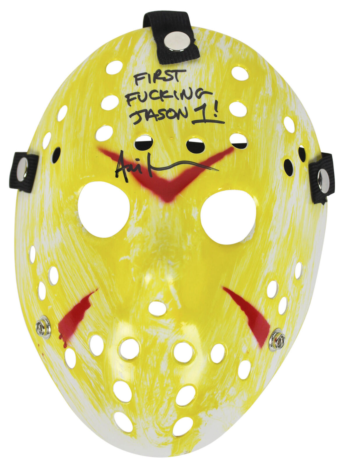 Ari Lehman Friday The 13th "First F****** Jason!" Signed Yellow Jason ...