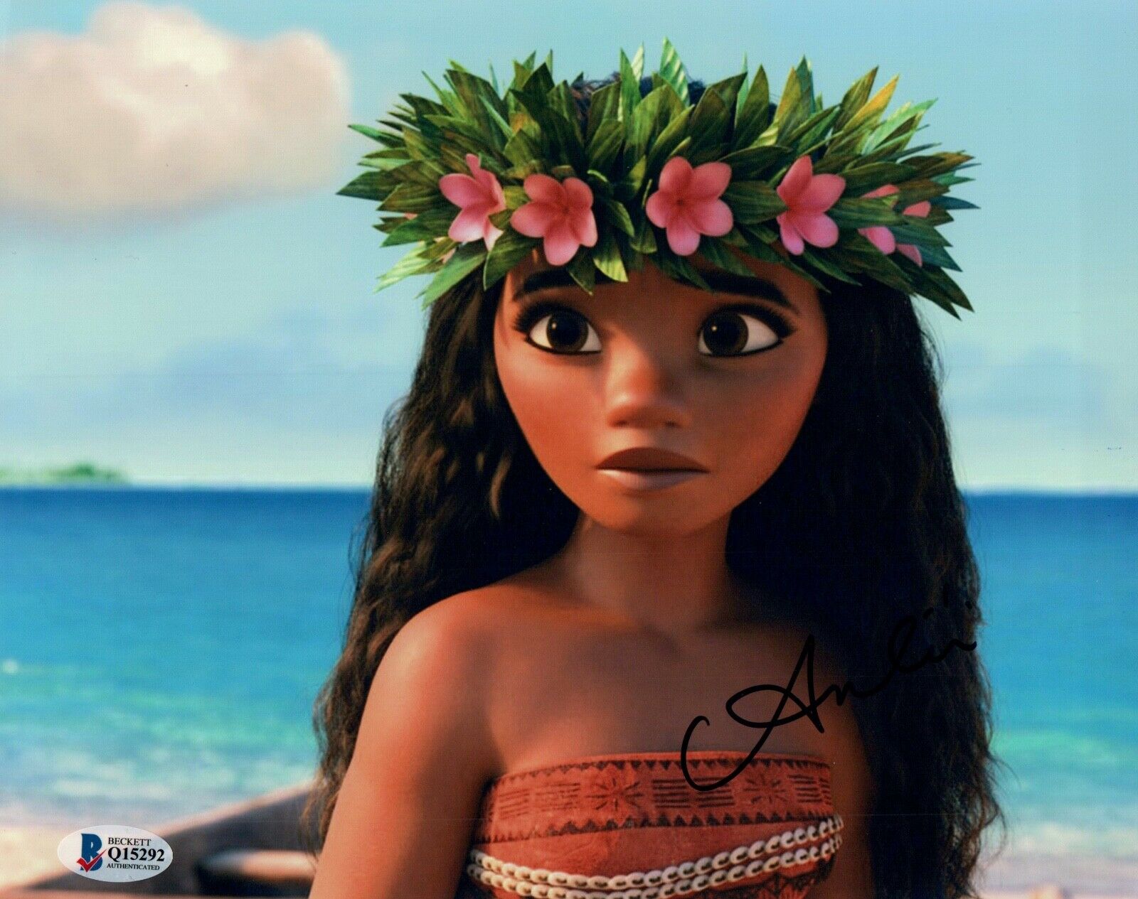 Auli'i Cravalho Signed Autograph 8x10 Photo Disney's MOANA Beckett COA ...