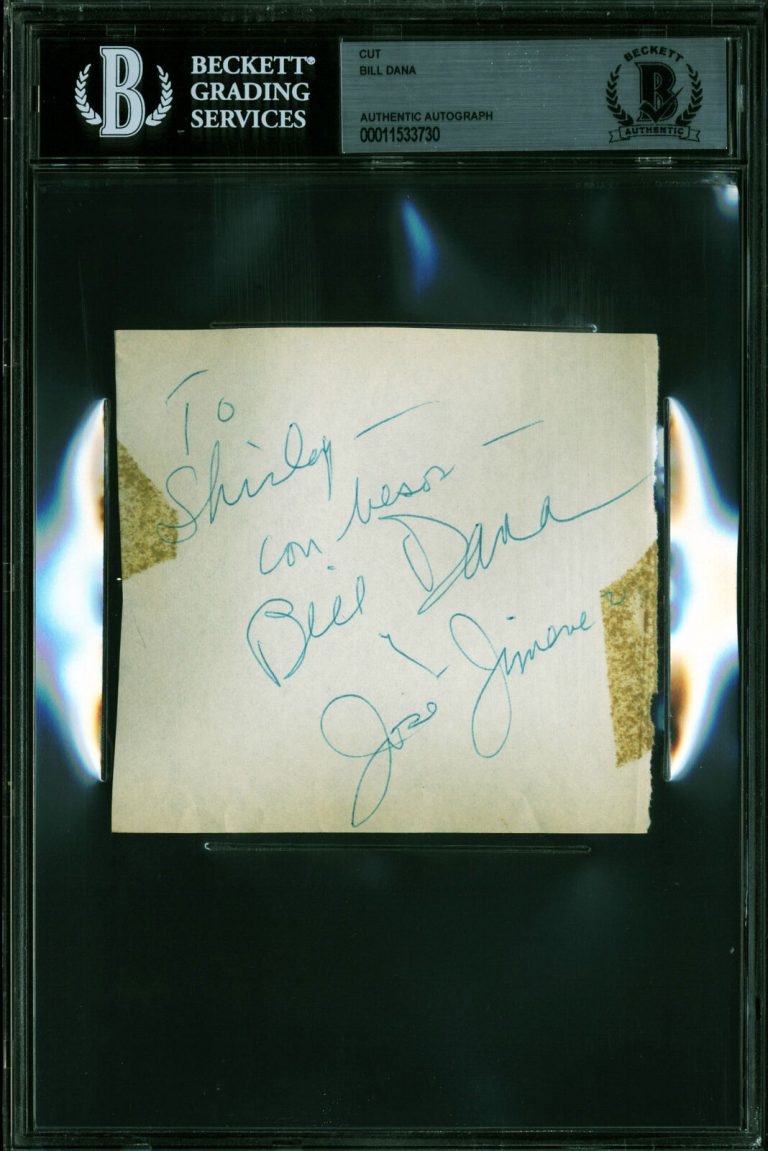 Bill Dana "God Bless Jose Jimenez" Signed 4x4 Cut Signature BAS Slabbed ...