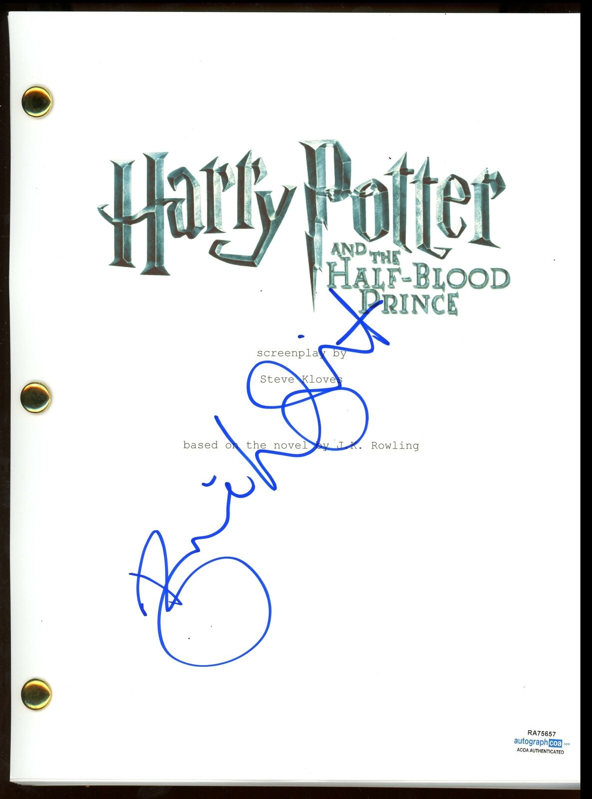 Bonnie Wright "Harry Potter and the Half-Blood Prince" SIGNED Full ...