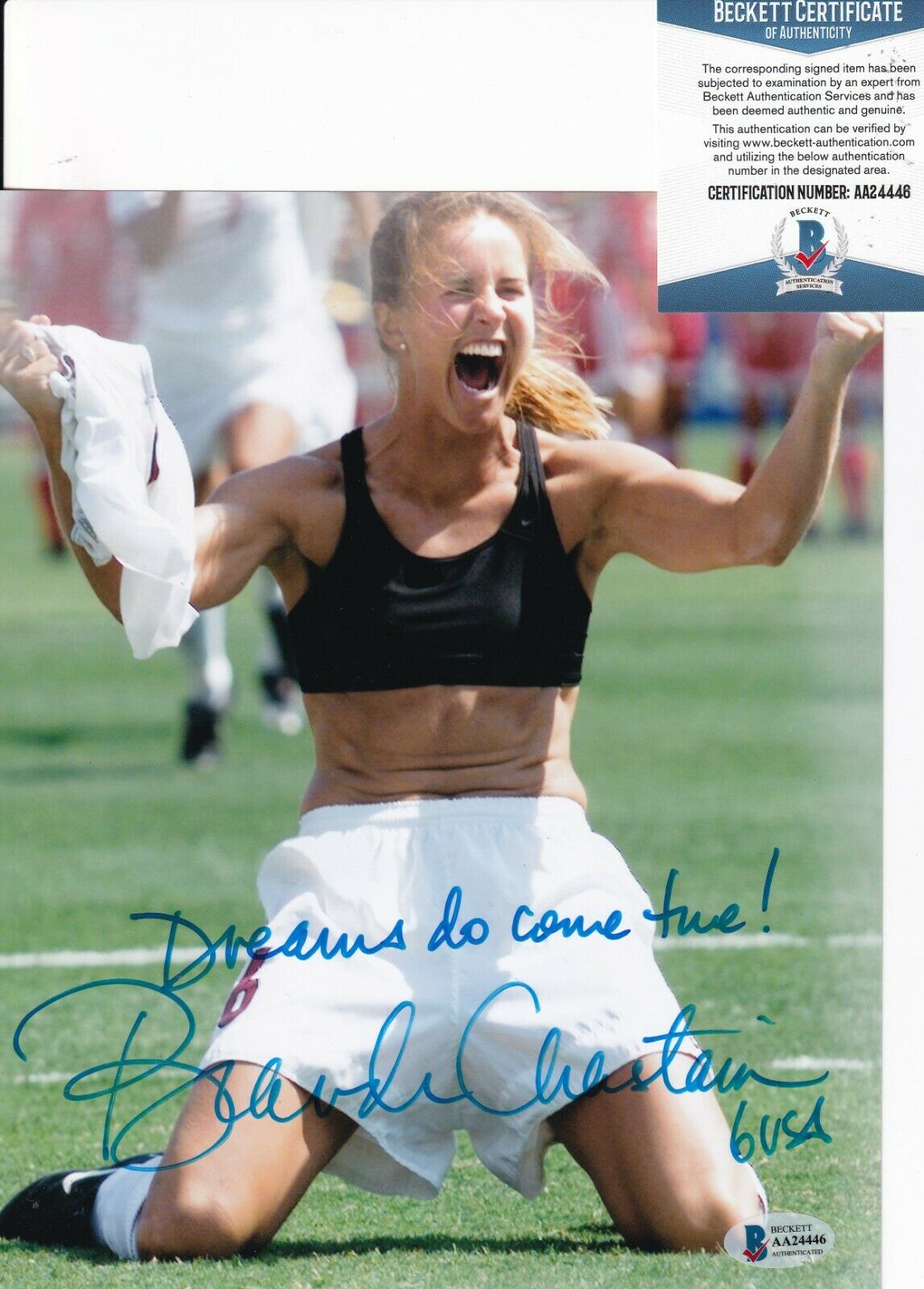 BRANDI CHASTAIN signed (TEAM USA) WOMEN'S SOCCER 8X10 photo BECKETT BAS ...