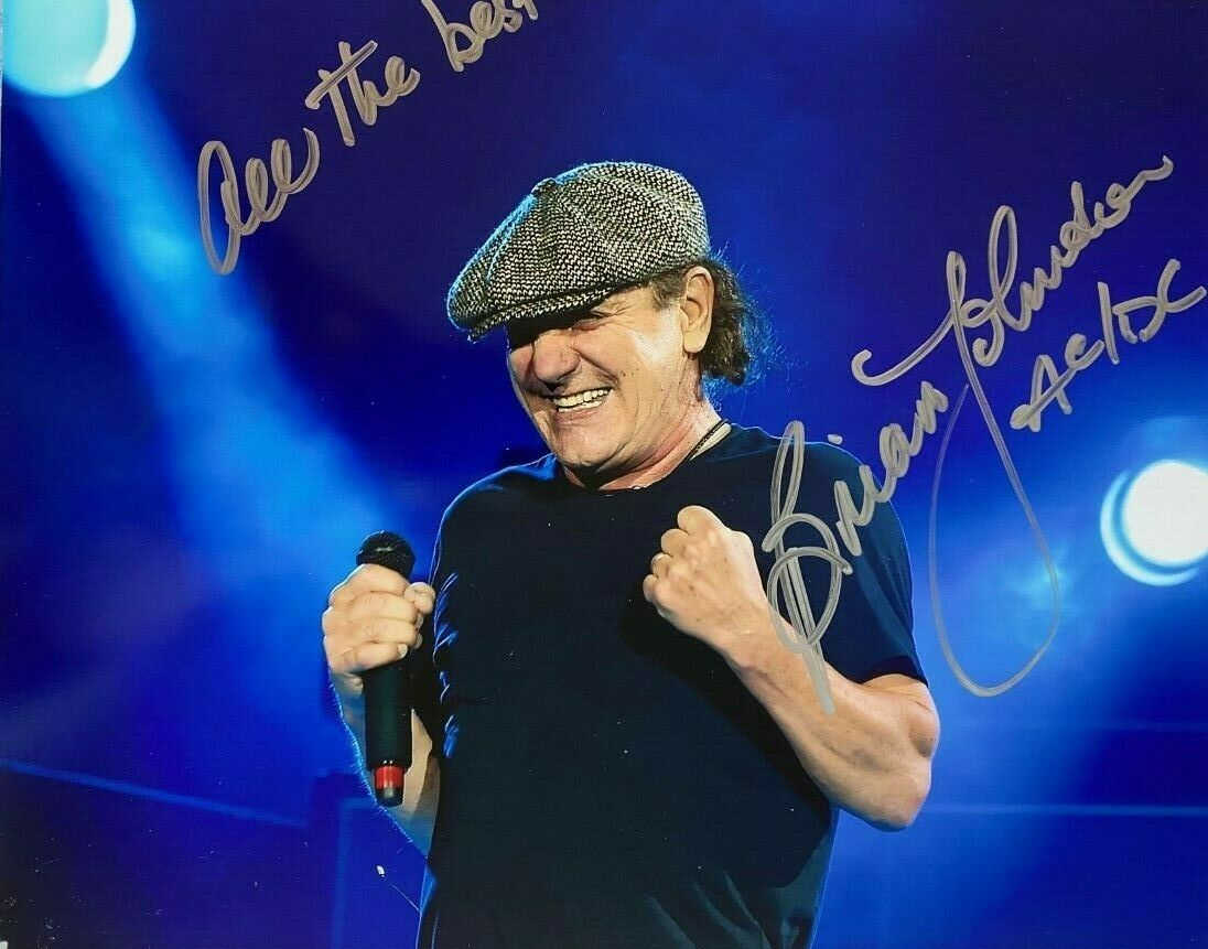 Brian Johnson signed autographed 8x10 photo Extremely Rare AC/DC ...
