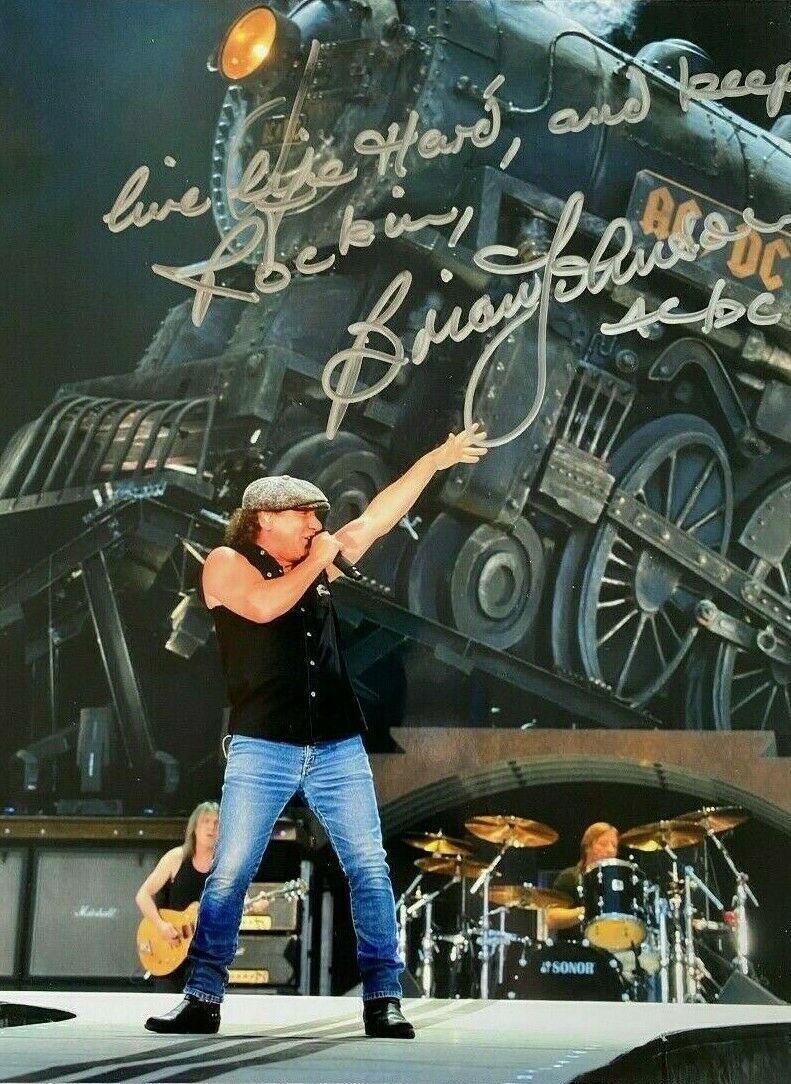 Brian Johnson signed autographed 8x10 photo Extremely Rare AC/DC ...