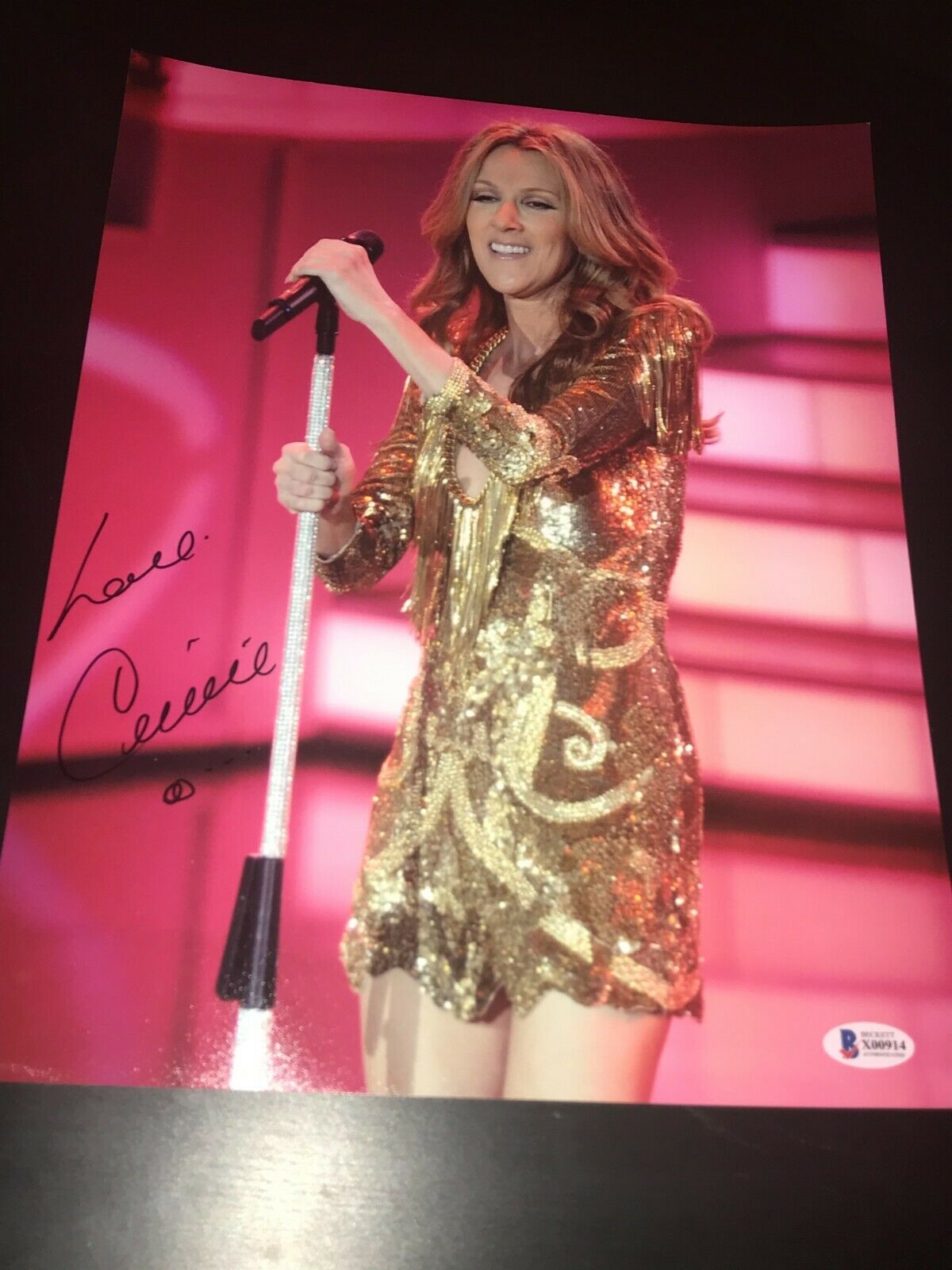 CELINE DION SIGNED AUTOGRAPH 11x14 CONCERT VEGAS TITANIC HEART BECKETT ...