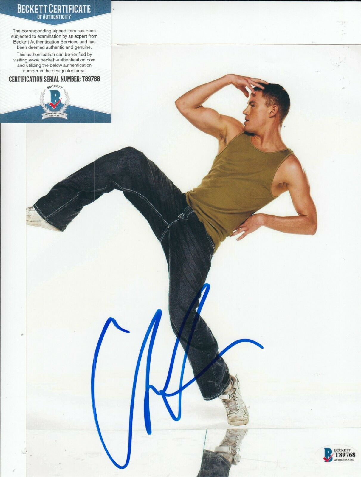 CHANNING TATUM signed (STEP UP) Tyler Gage Movie 8X10 photo BECKETT BAS ...