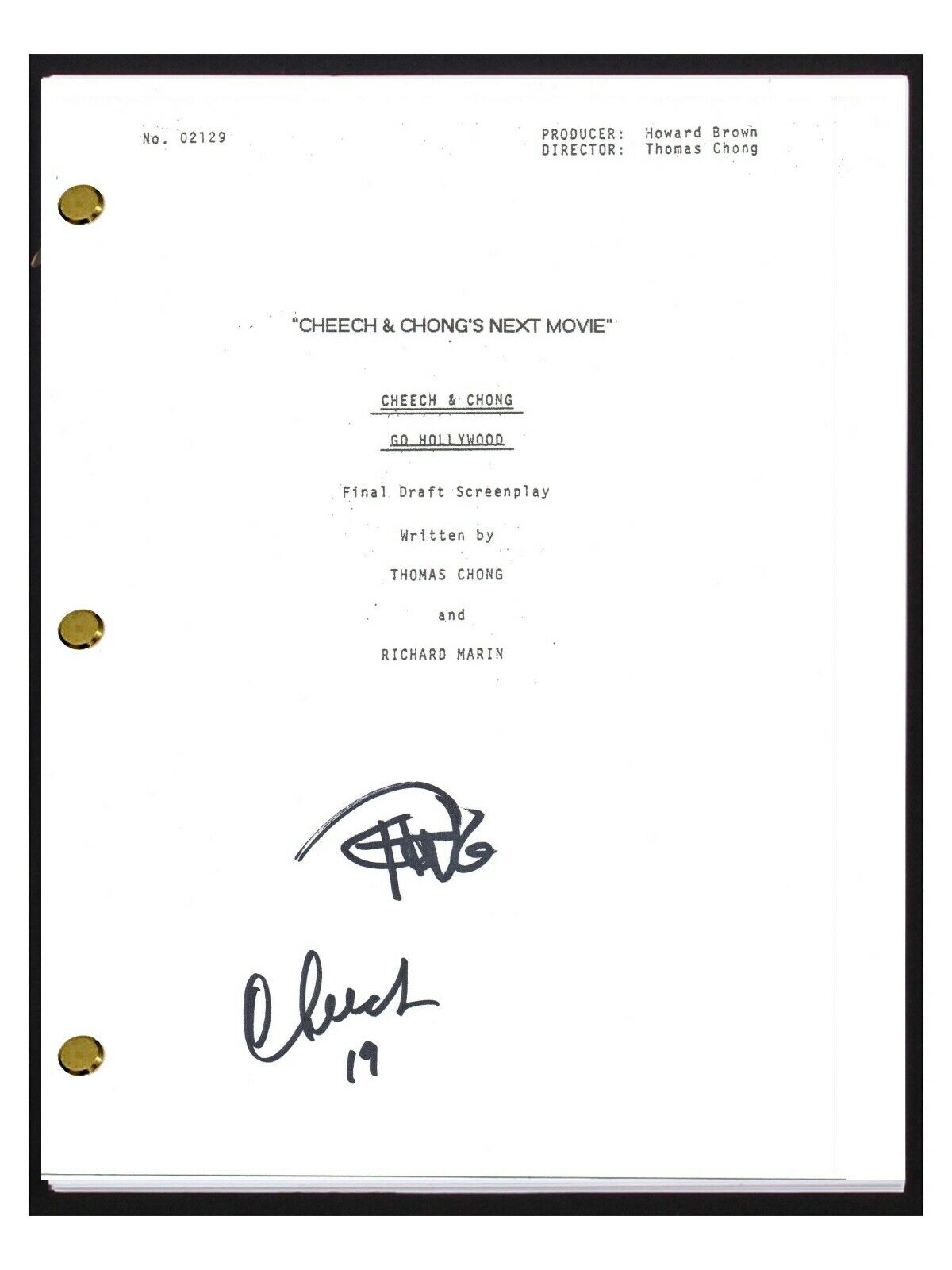Cheech Martin & Tommy Chong Signed CHEECH & CHONG'S NEXT MOVIE Script ...