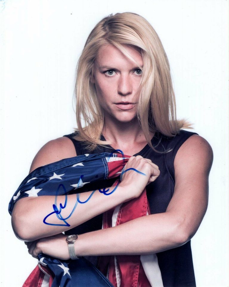 CLAIRE DANES signed autographed AMERICAN FLAG HOMELAND CARRIE MATHISON ...