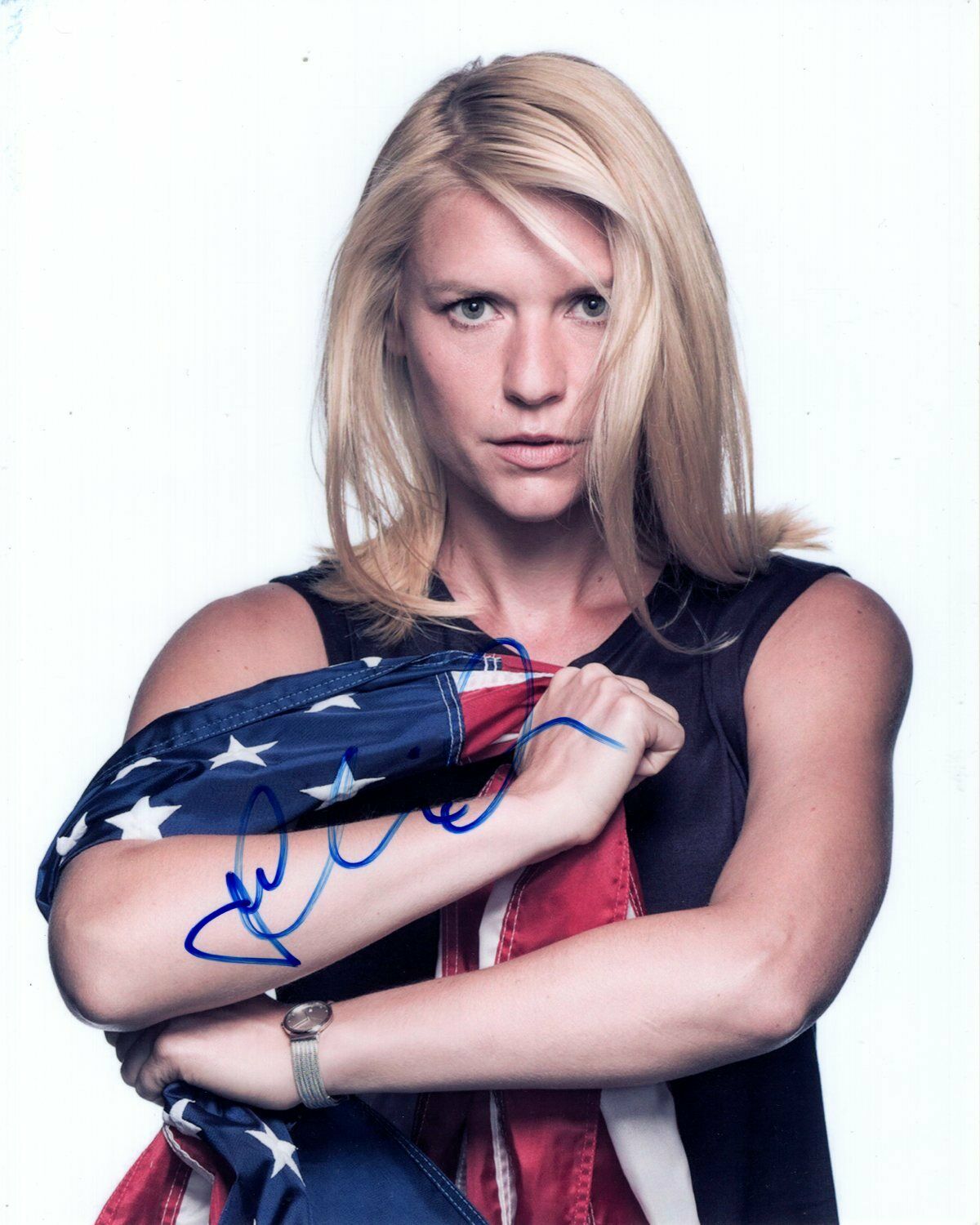CLAIRE DANES signed autographed AMERICAN FLAG HOMELAND CARRIE MATHISON ...