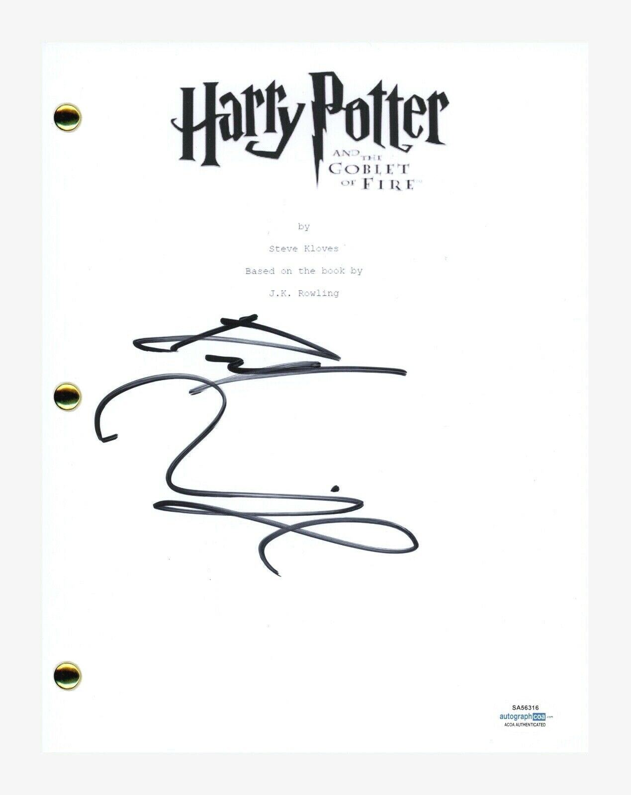 Daniel Radcliffe Signed Harry Potter and the Goblet of Fire Script ACOA ...