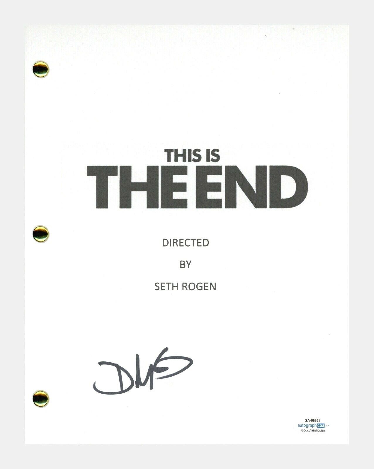 Danny McBride Signed Autograph This Is The End Movie Script Screenplay ...