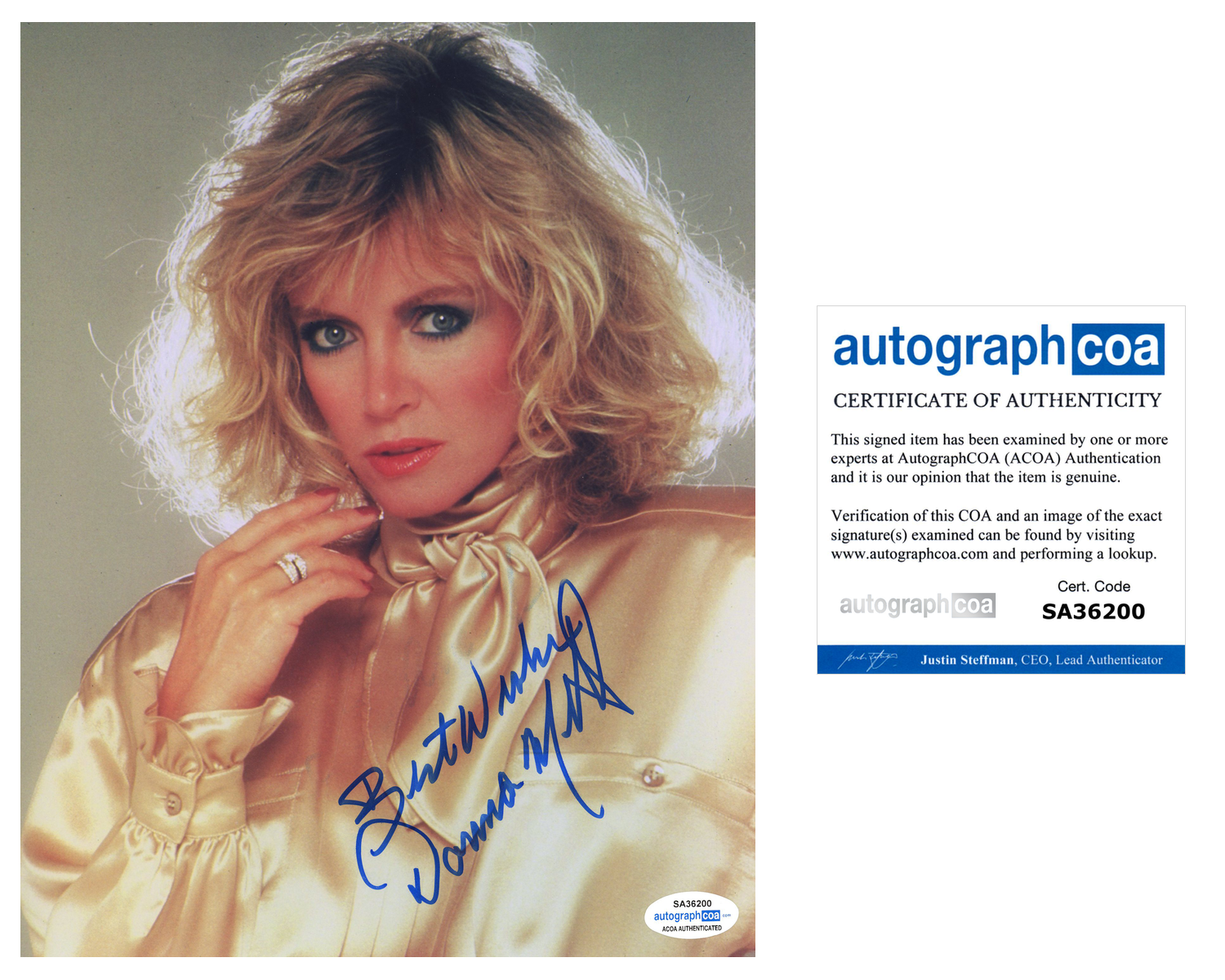 Donna Mills Signed 8x10 Photo Knot's Landing General Hospital Playboy ACOA COA | Autographia