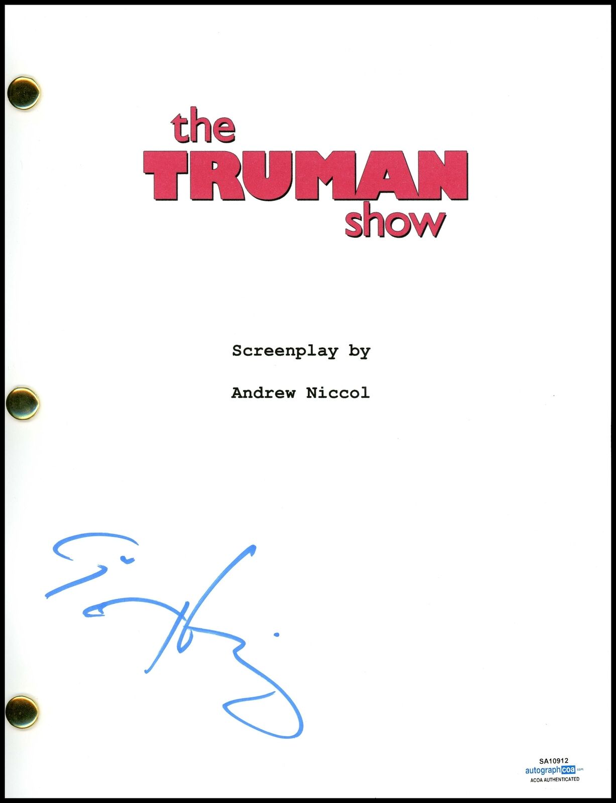 Ed Harris "The Truman Show" AUTOGRAPH Signed Full Complete Script ...