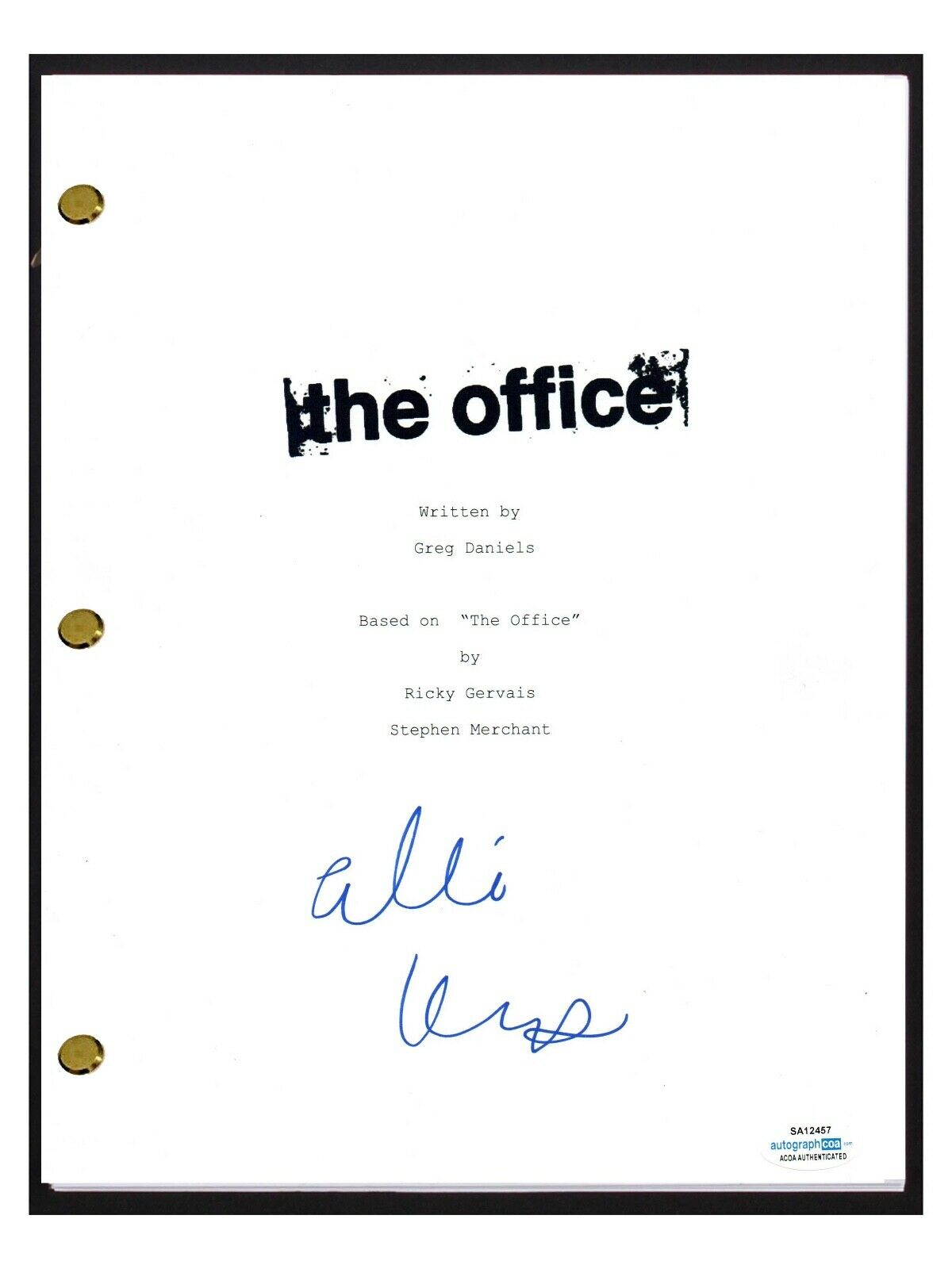 Ellie Kemper Signed Autographed The Office Pilot Episode Script Erin ...