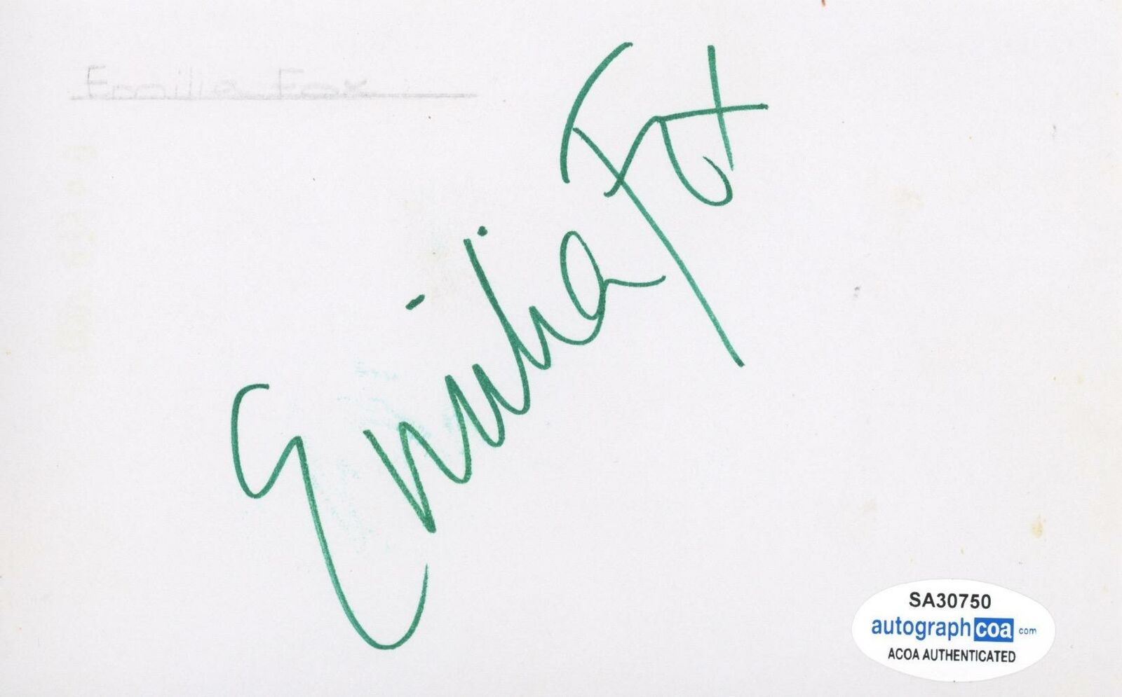 Emilia Fox Autographed Signed Index Card The Pianist Actress ACOA ...