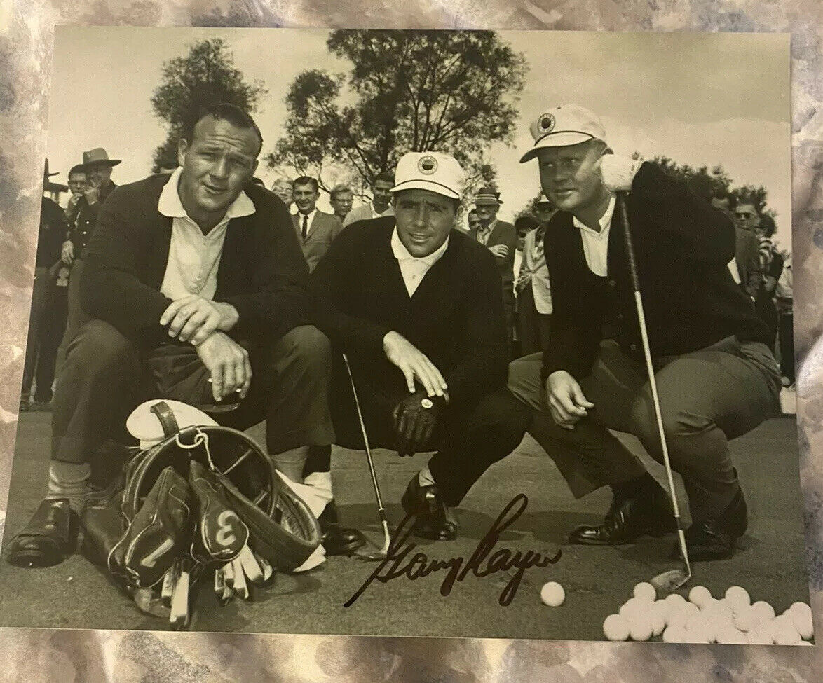 Gary Player signed autographed 8x10 photo Arnold Palmer Jack Nicklaus ...