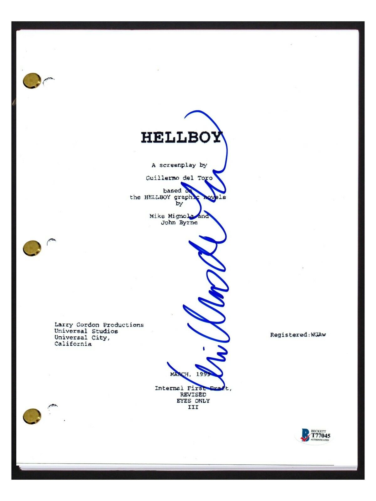 Guillermo Del Toro Signed Autographed HELLBOY Movie Script Beckett BAS ...