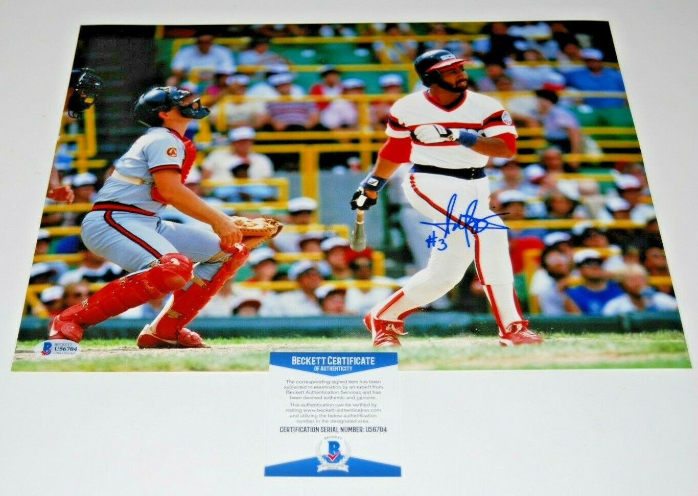 HAROLD BAINES signed (CHICAGO WHITE SOX) baseball 11X14 photo BECKETT ...
