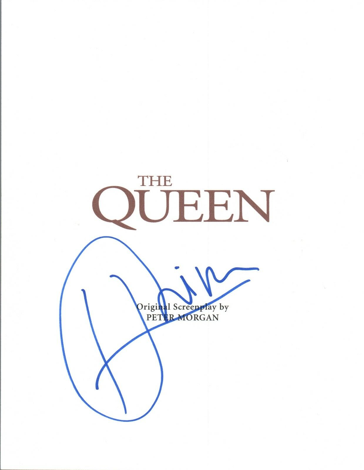 Helen Mirren Signed Autographed THE QUEEN Movie Script Screenplay COA ...