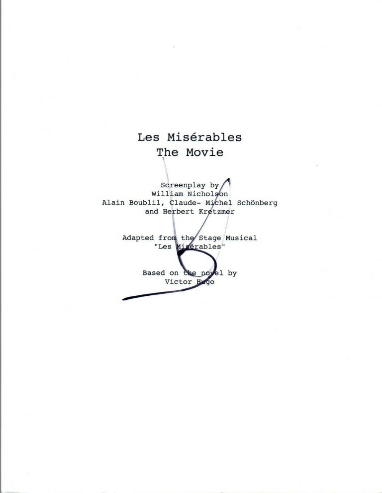 Hugh Jackman Signed Autographed LES MISERABLES Full Movie Script COA VD ...