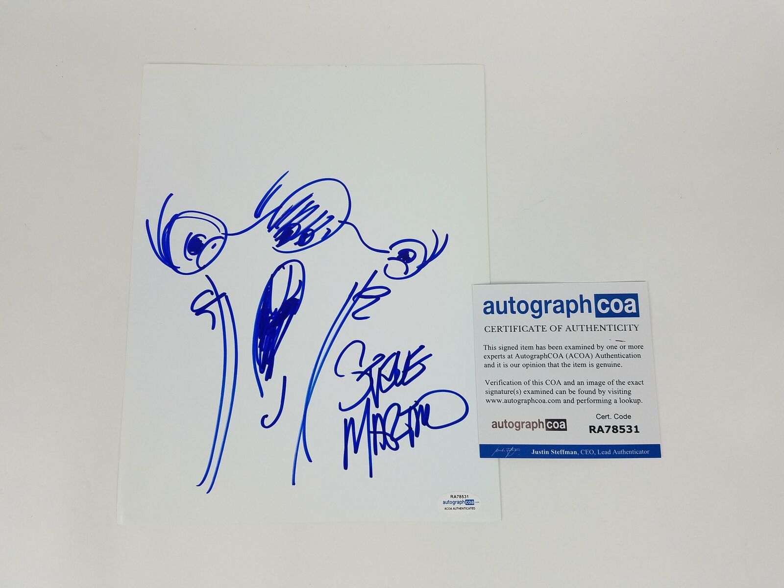Ice Age Steve Martino Autographed Signed Original Sketch ACOA ...