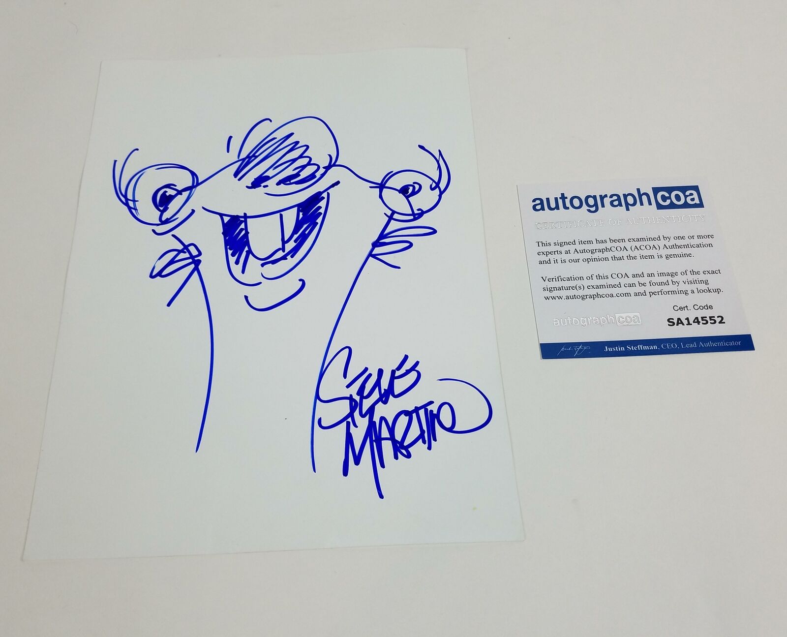 Ice Age Steve Martino Autographed Signed Original Sketch ACOA ...