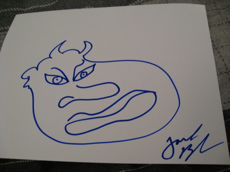JACK BLACK SIGNED SKETCH 8x10 DRAWING KUNG FU PANDA KING KONG RARE COA ...