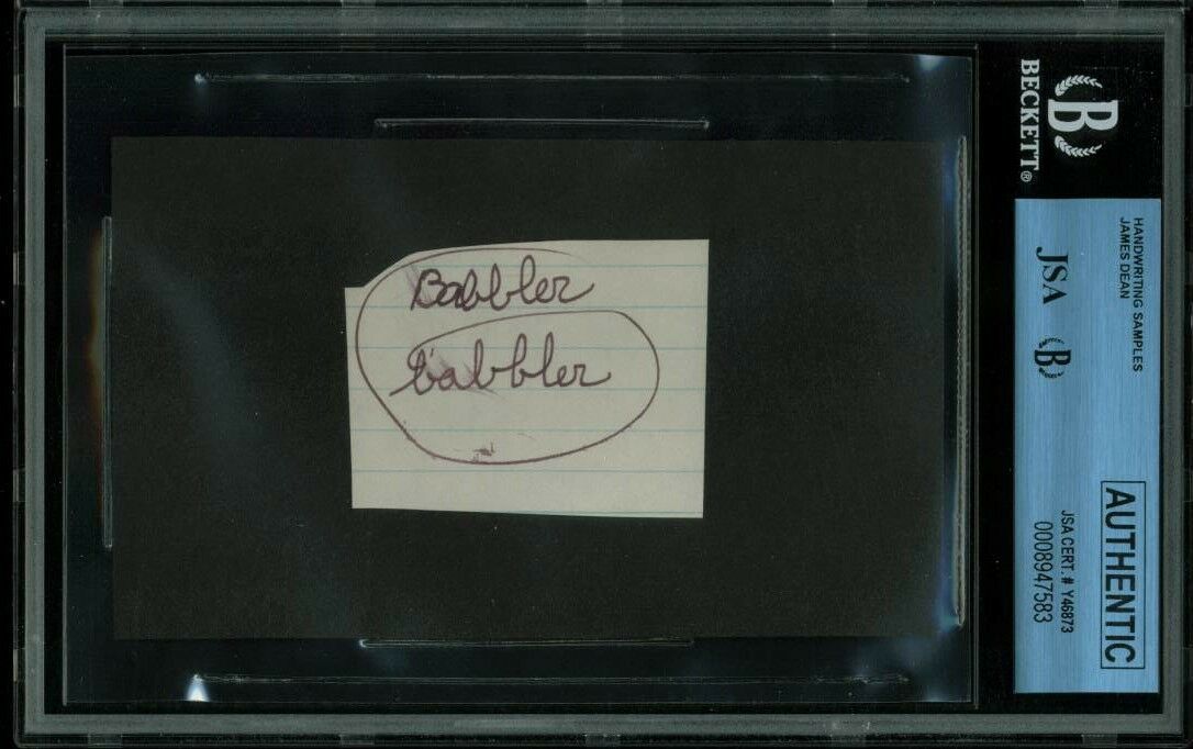 James Dean 1.75x2 Handwriting Sample from 5th Grade Notebook JSA ...