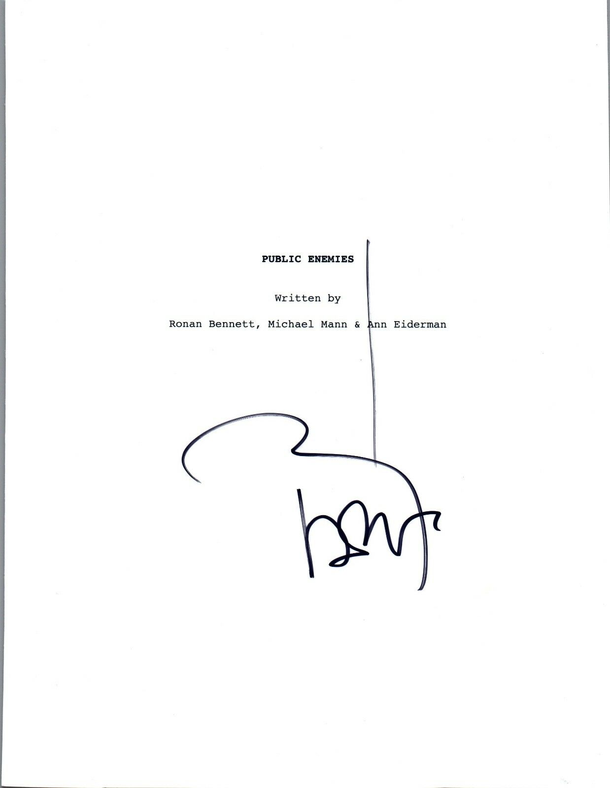 Johnny Depp Signed Autographed PUBLIC ENEMIES Full Movie Script COA VD ...