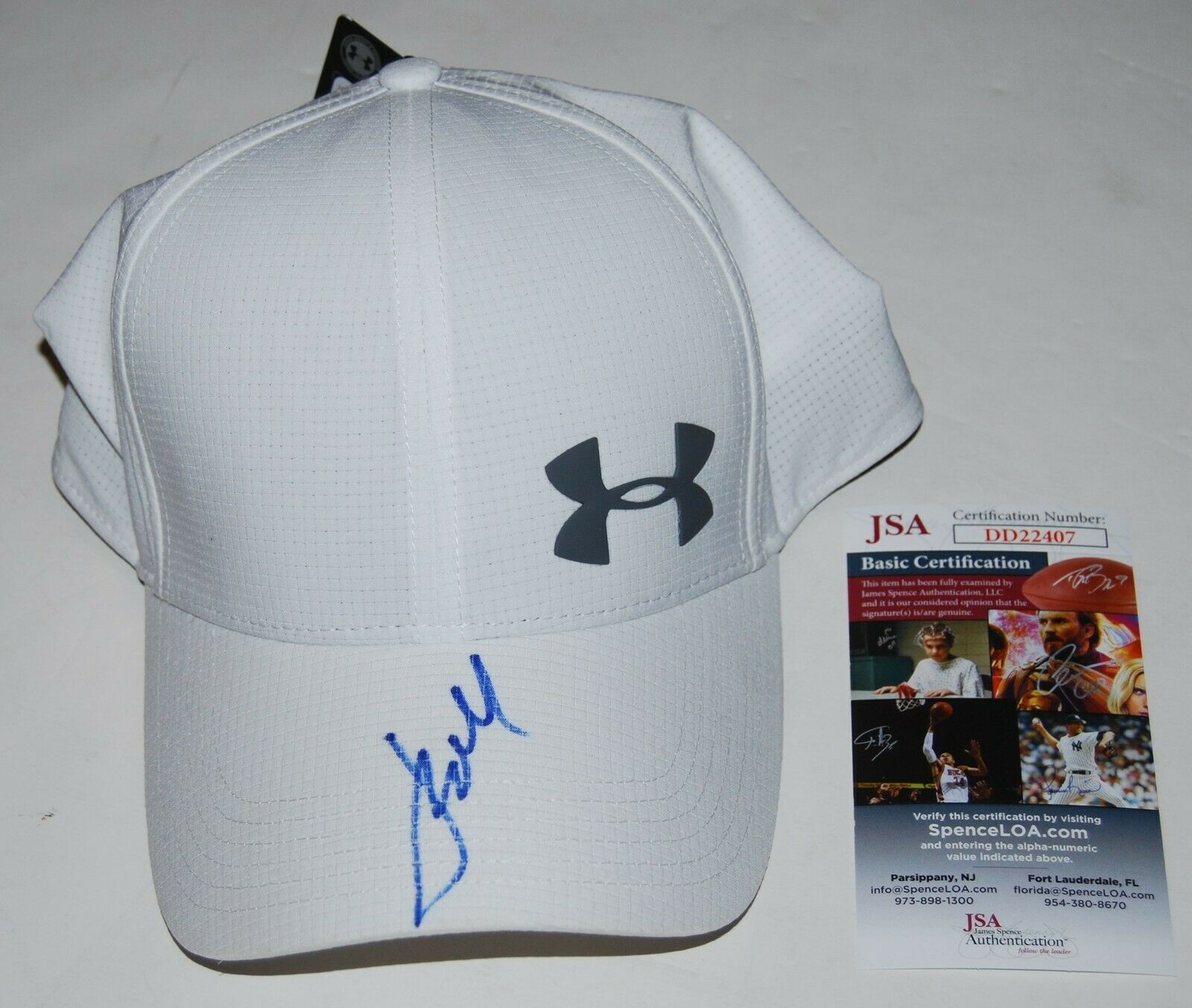 JORDAN SPIETH signed (UNDER ARMOUR) White Golf hat cap JSA ...